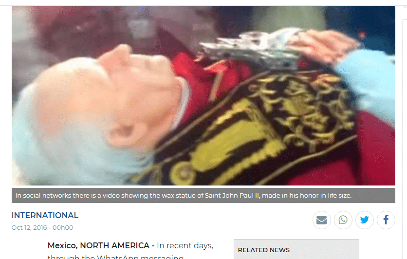 [SPAM] St.Pope John Paul II Body Is Found Incorruptible - Check4Spam