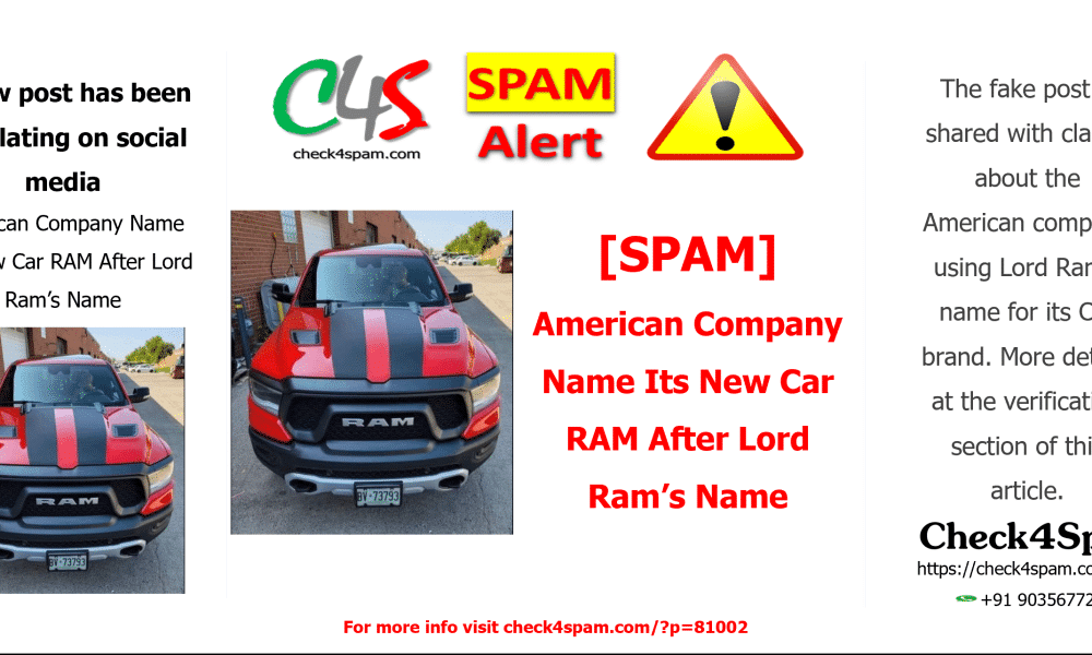 [SPAM] American Company Name Its New Car RAM After Lord Ram’s Name ...